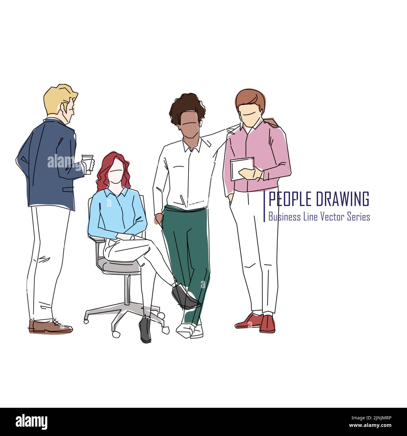 Business multinational People. Vector illustration of various races ...