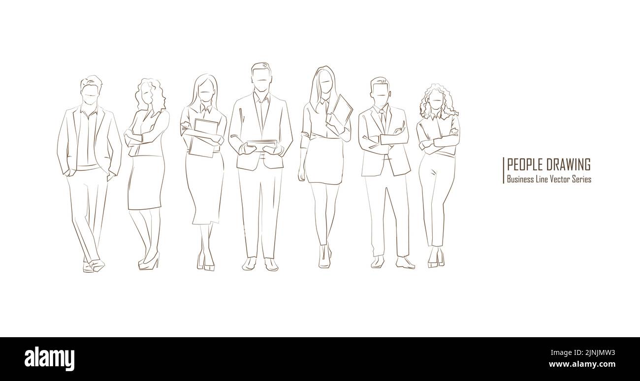 Business multinational People. Vector illustration of various races ...