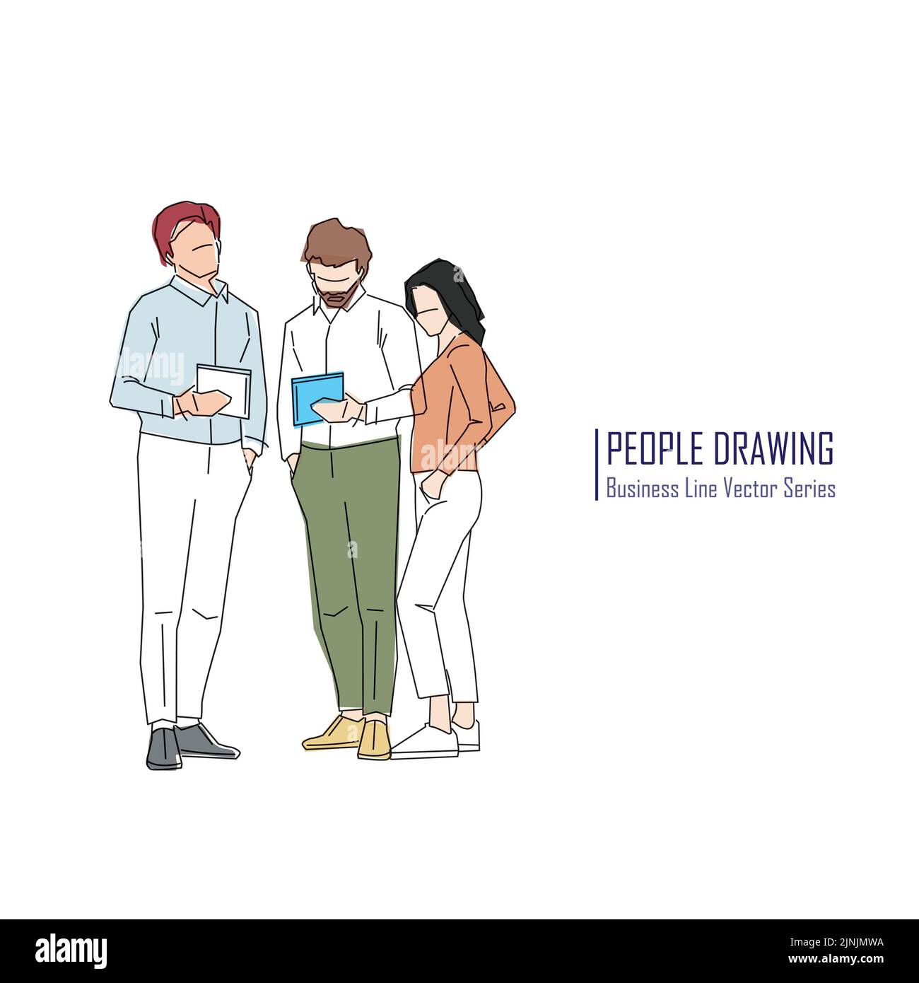 Business multinational People. Vector illustration of various races ...