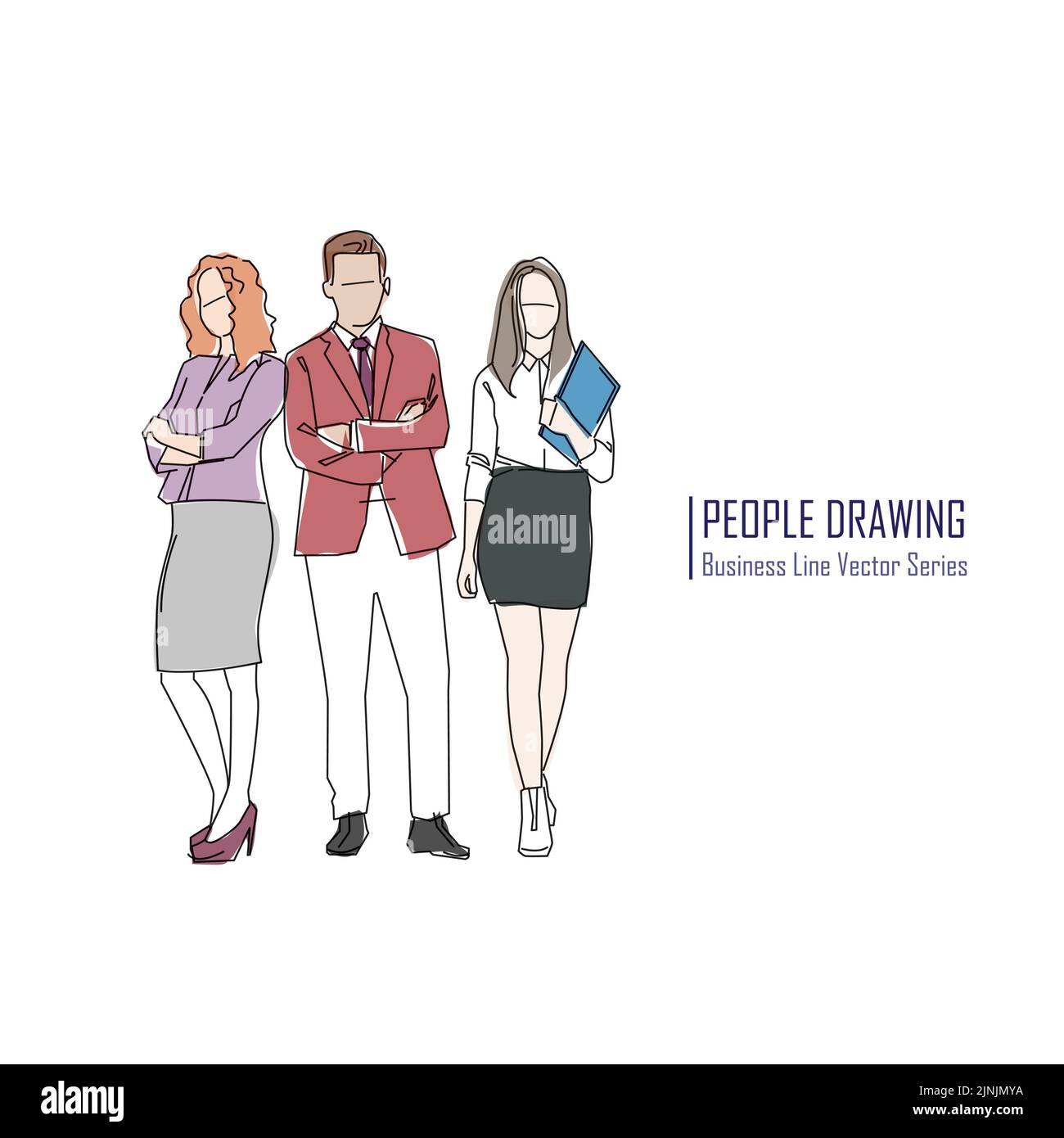 Business multinational People. Vector illustration of various races ...