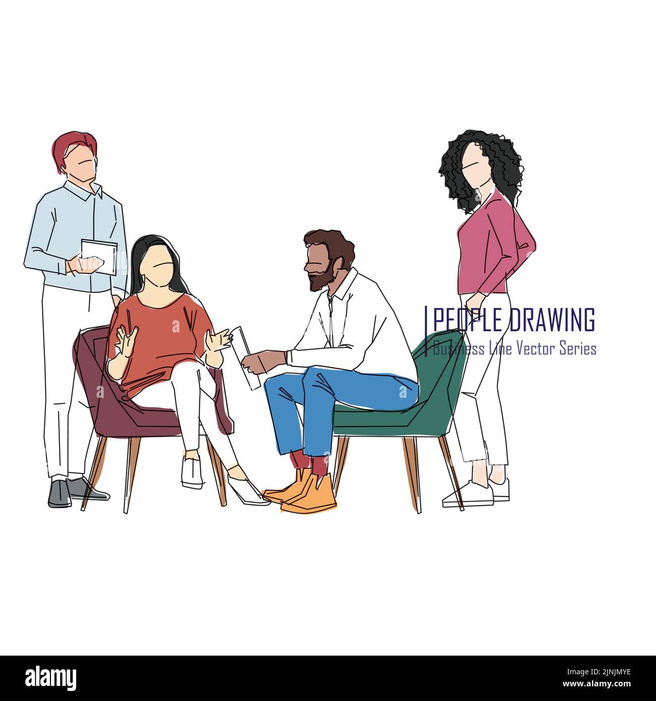 Business multinational People. Vector illustration of various races ...