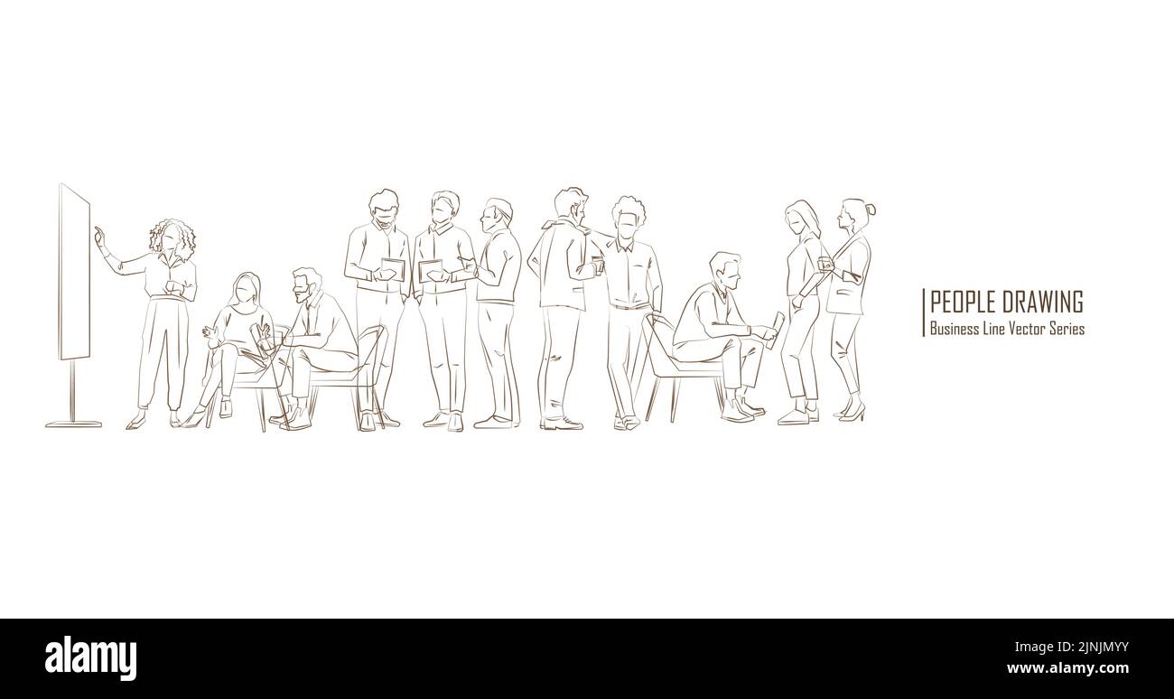 Business multinational People. Vector illustration of various races ...