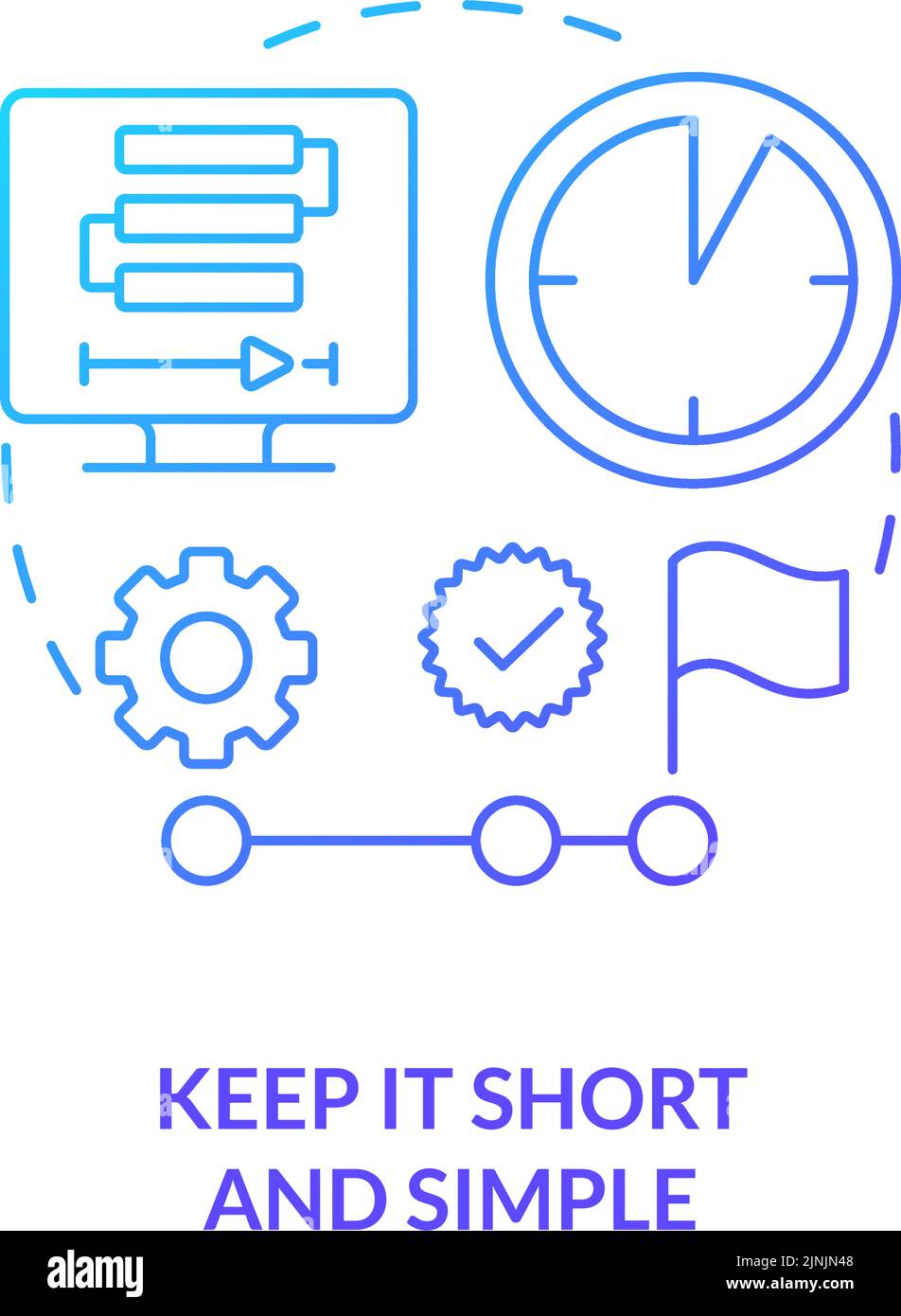 Keep it short and simple blue gradient concept icon Stock Vector Image ...