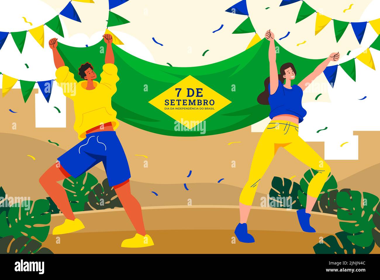 Flat Illustration For 7 De Setembro Celebration Vector Illustration