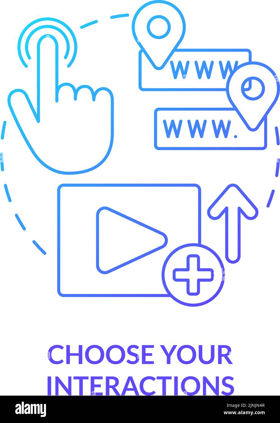 Choose your interactions blue gradient concept icon Stock Vector Image ...