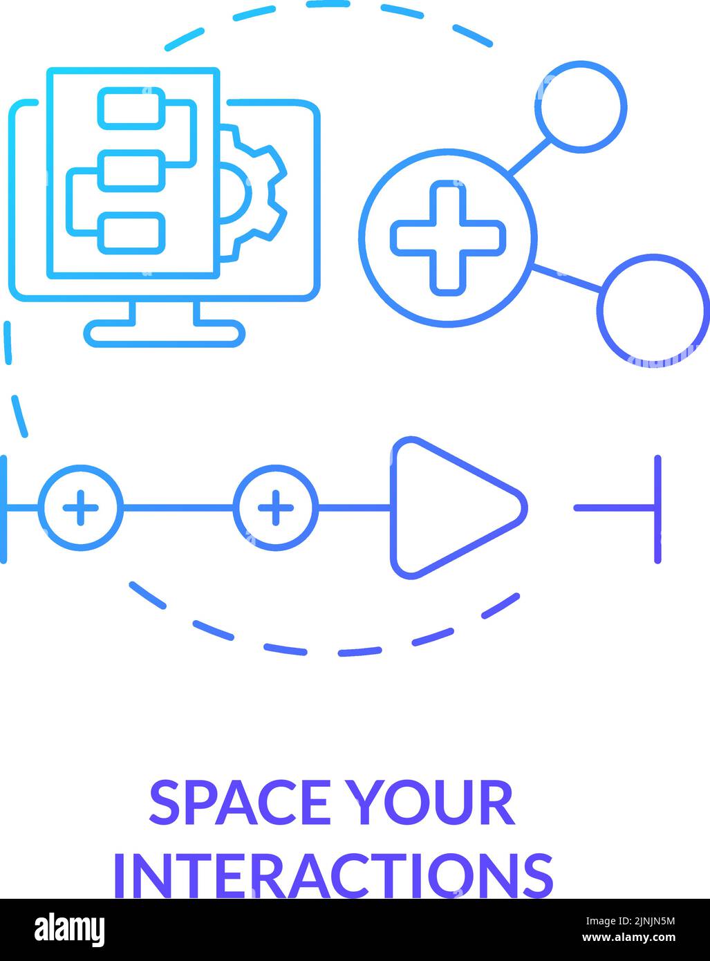 Space your interactions blue gradient concept icon Stock Vector Image ...