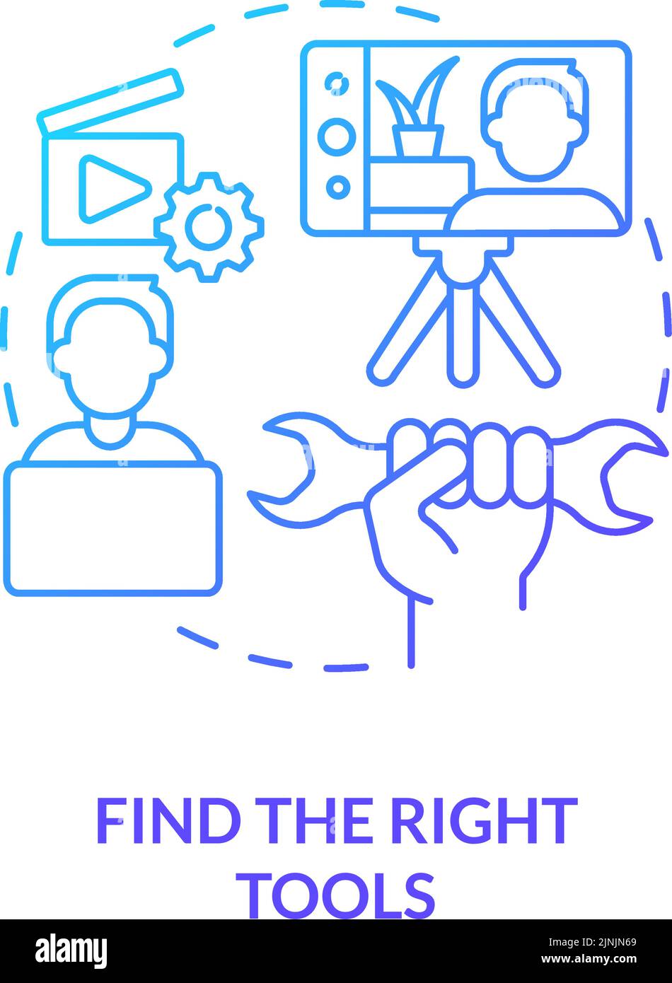 Find right tools blue gradient concept icon Stock Vector Image & Art ...