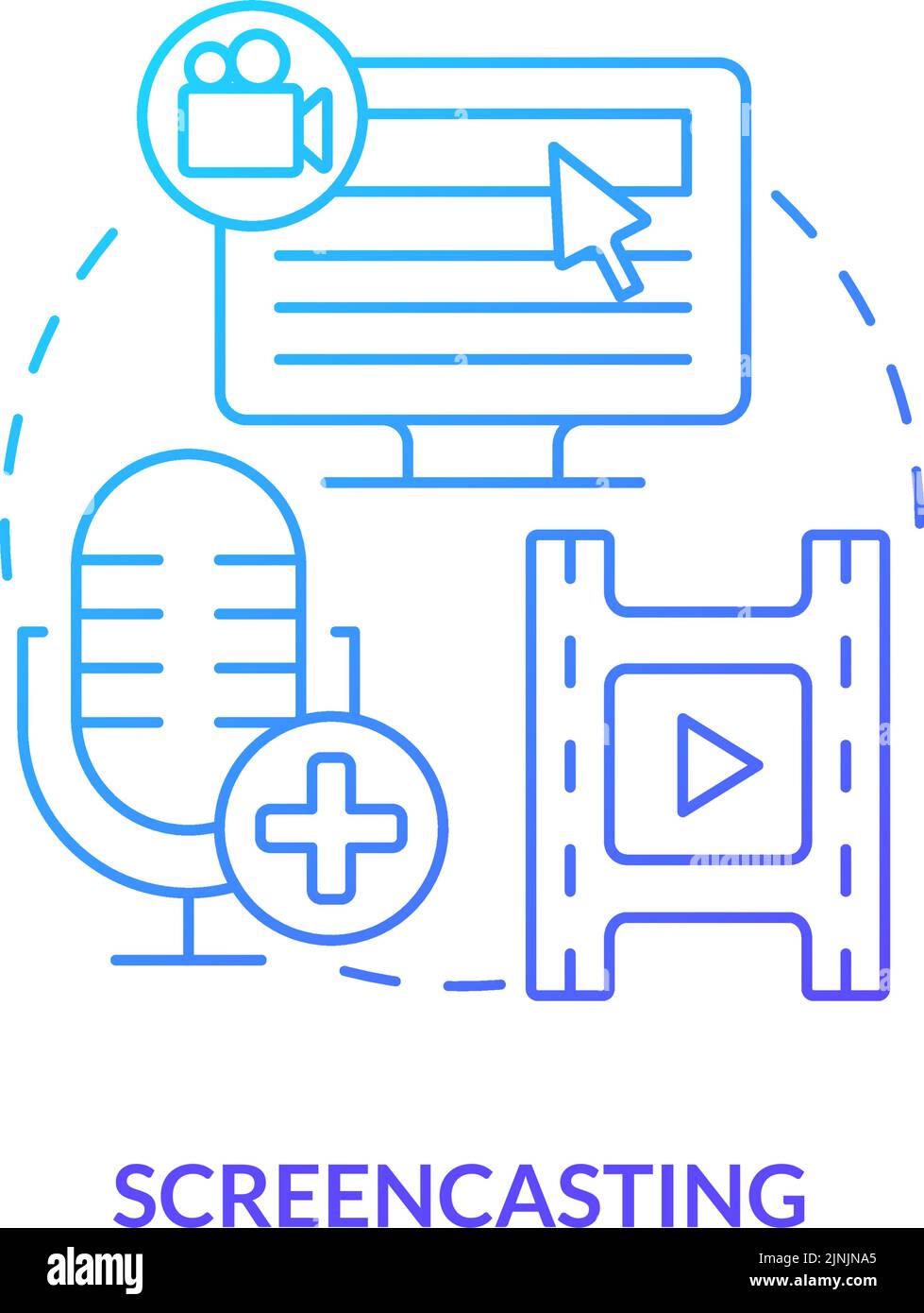Screencasting blue gradient concept icon Stock Vector Image & Art - Alamy
