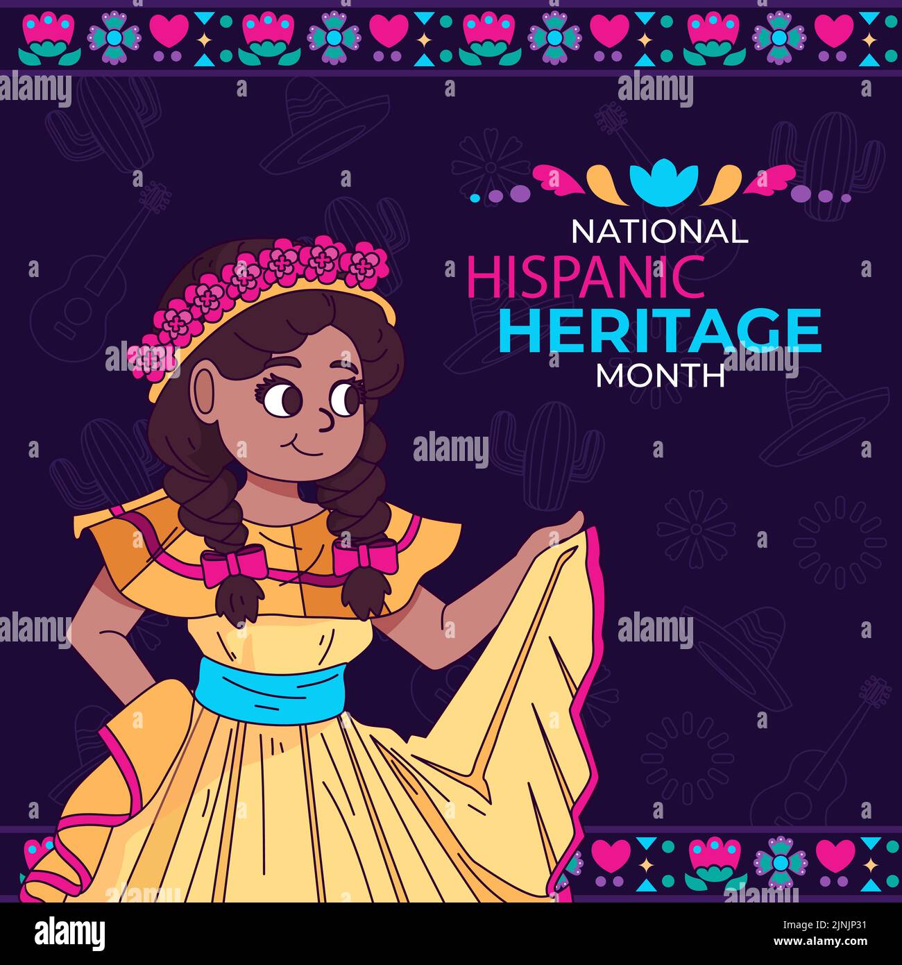 Hand drawn illustration hispanic heritage month Vector illustration Stock Vector Image & Art - Alamy