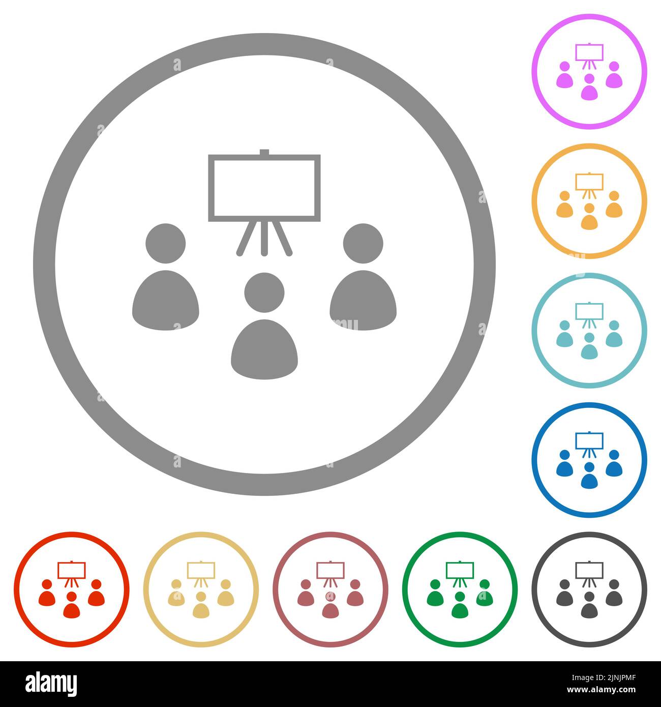 Classroom flat color icons in round outlines on white background Stock ...