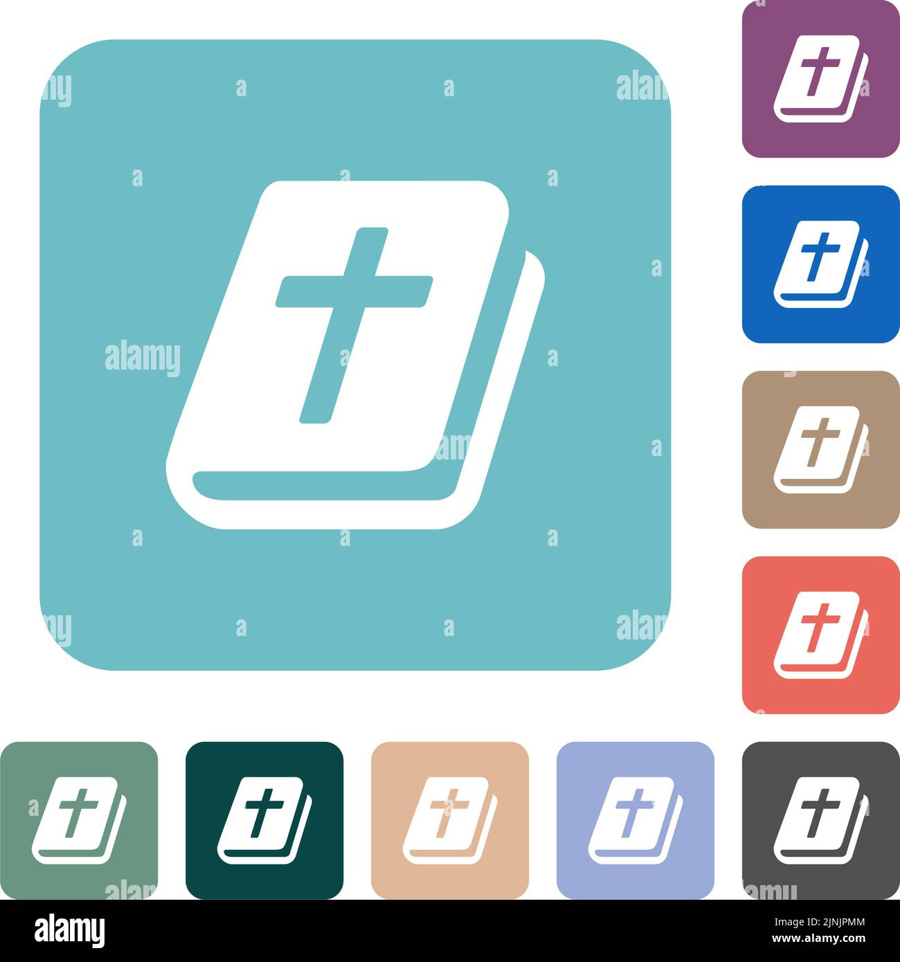 Holy bible white flat icons on color rounded square backgrounds Stock Vector Image & Art - Alamy