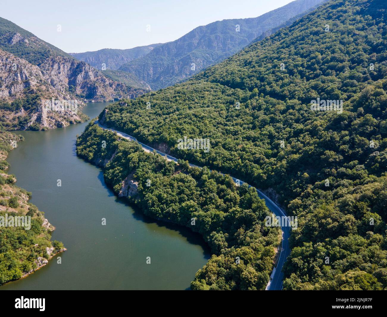 Aerial view of Krichim Reservoir, Rhodopes Mountain, Plovdiv Region ...