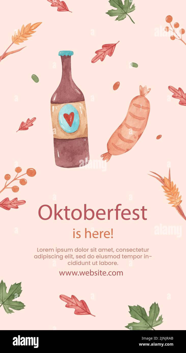 Watercolor oktoberfest stories set Vector illustration Stock Vector Image & Art - Alamy