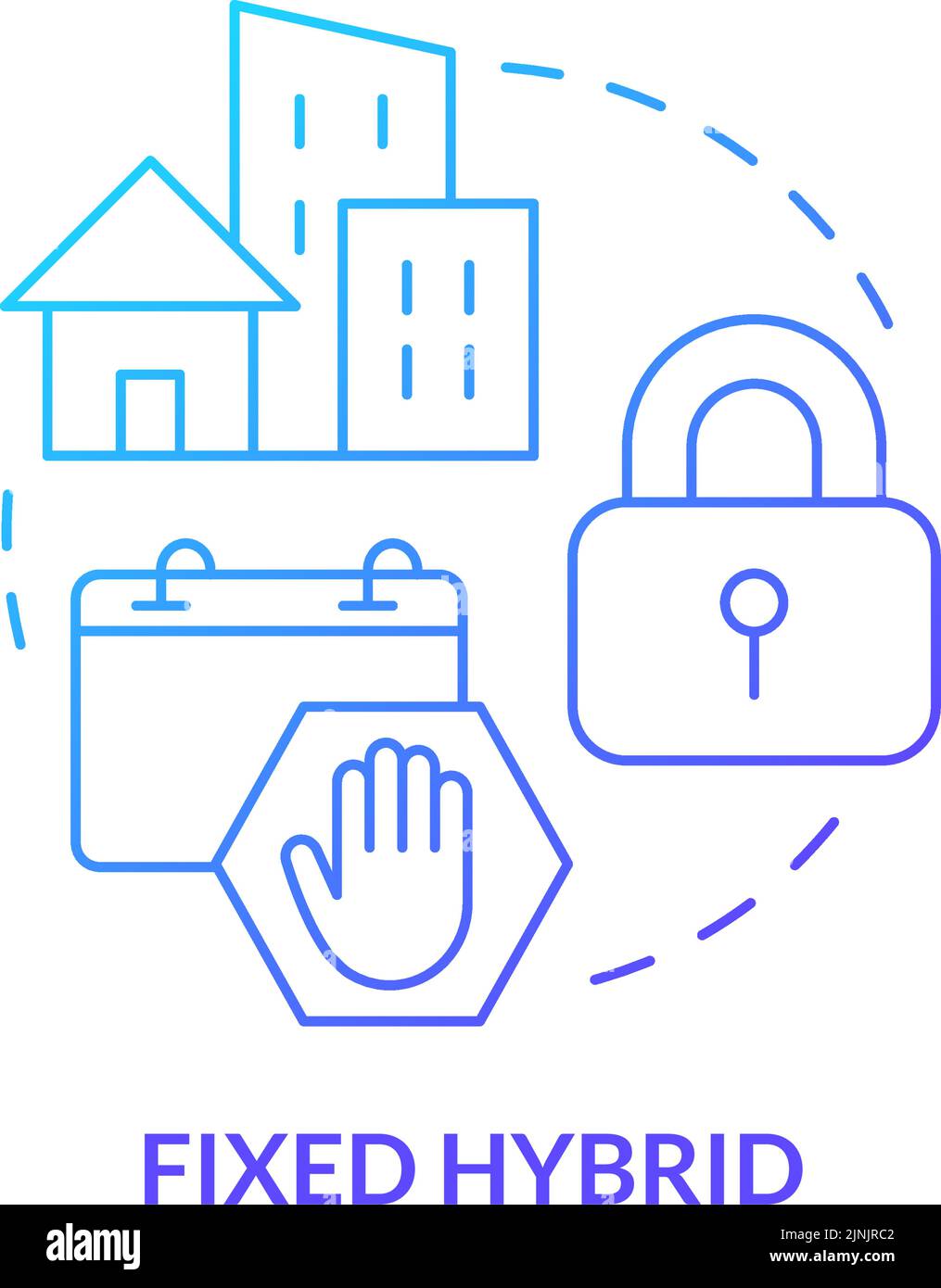 Fixed hybrid blue gradient concept icon Stock Vector Image & Art - Alamy