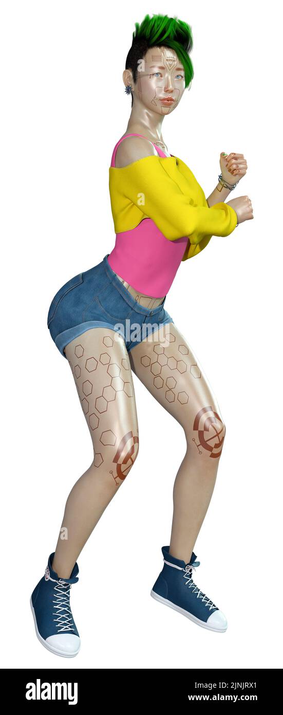 3D rendering of a female robot isolated on white background Stock Photo ...