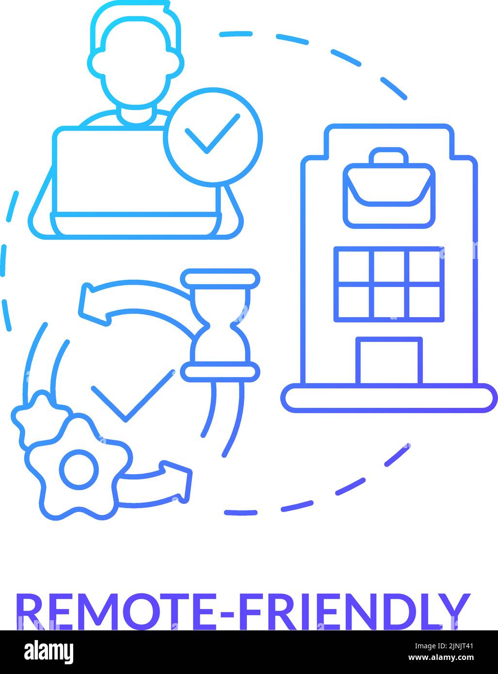 Hybrid work concept Stock Vector Images - Alamy