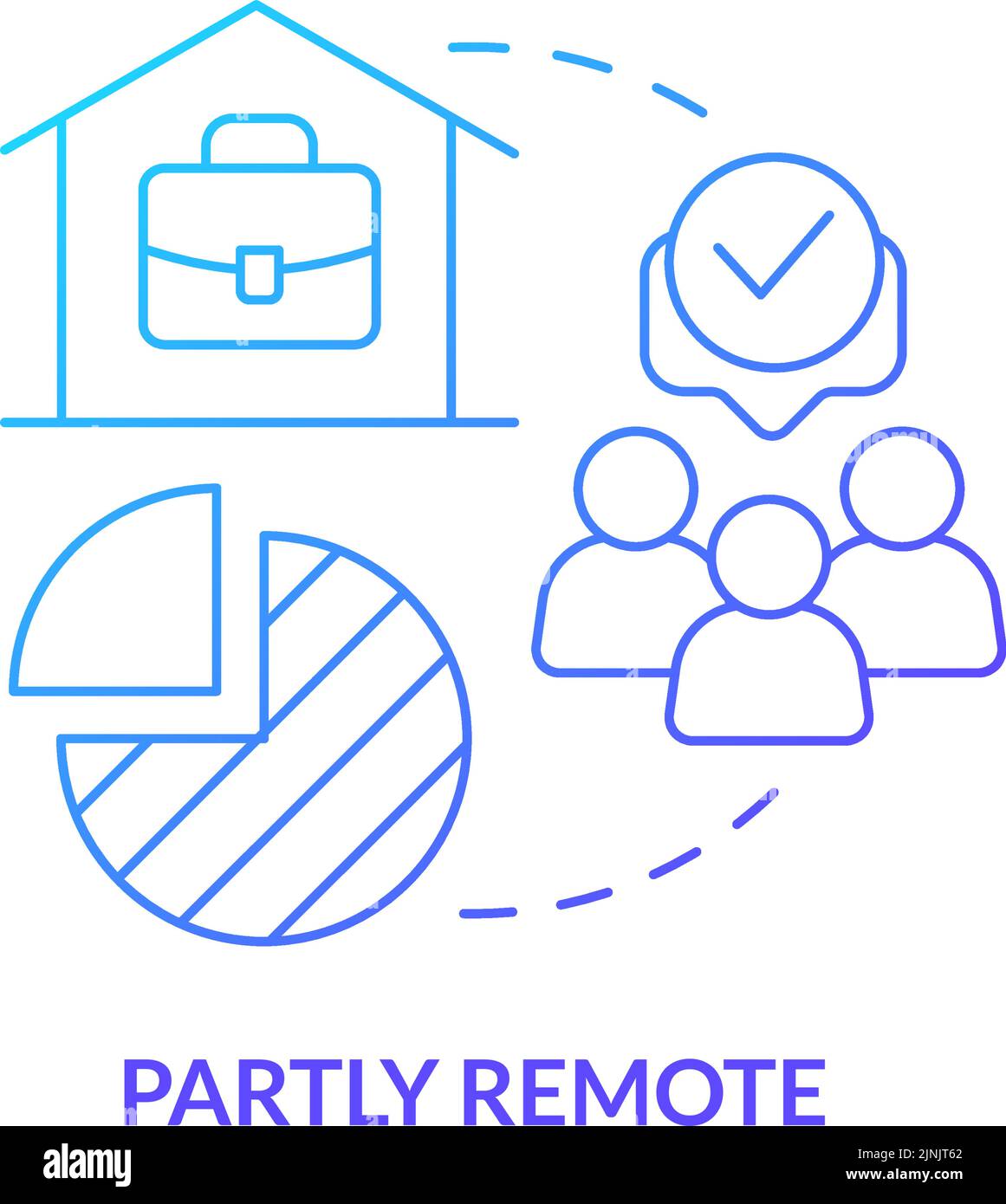 Partly remote blue gradient concept icon Stock Vector Image & Art - Alamy