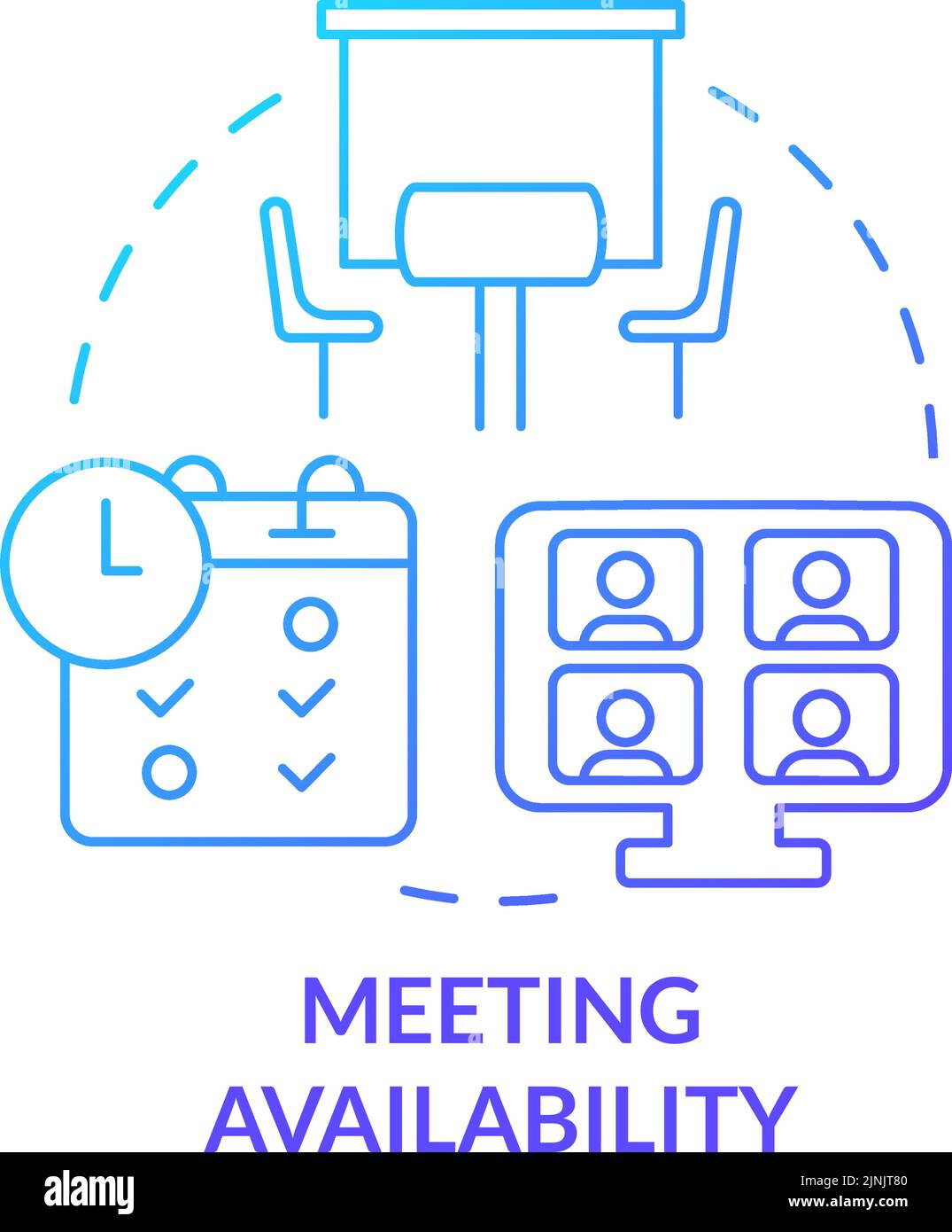 Meeting availability blue gradient concept icon Stock Vector Image ...