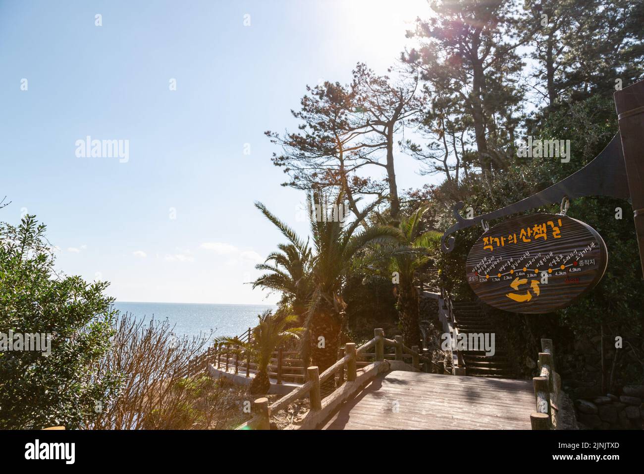 A walking path on the Jeju island in South Korea Stock Photo - Alamy