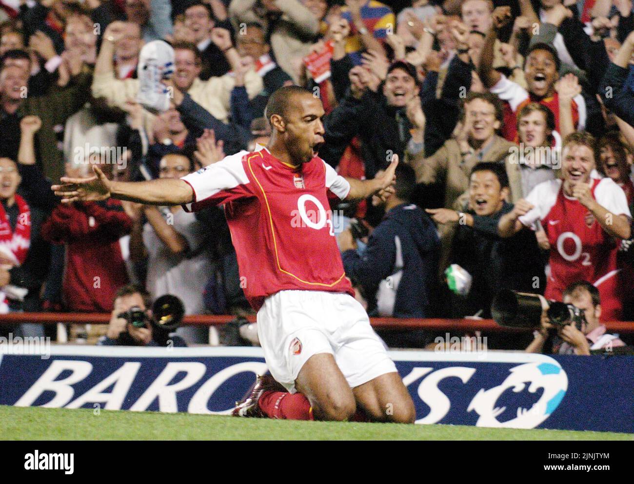 File photo dated 25-08-2004 of Arsenal's Thierry Henry celebrates his ...