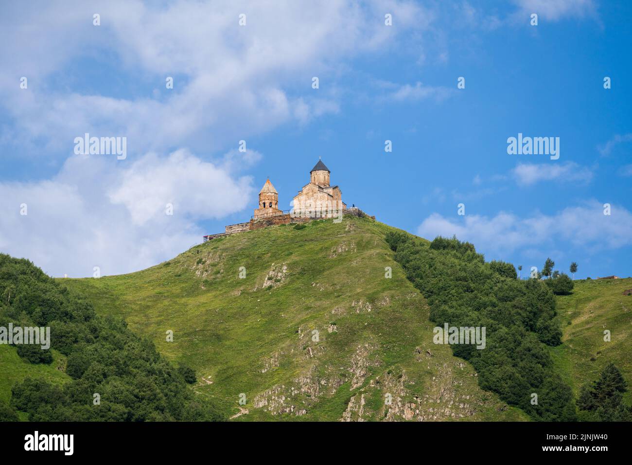 Gergeti Trinity Church in Northern Georgia Stock Photo - Alamy