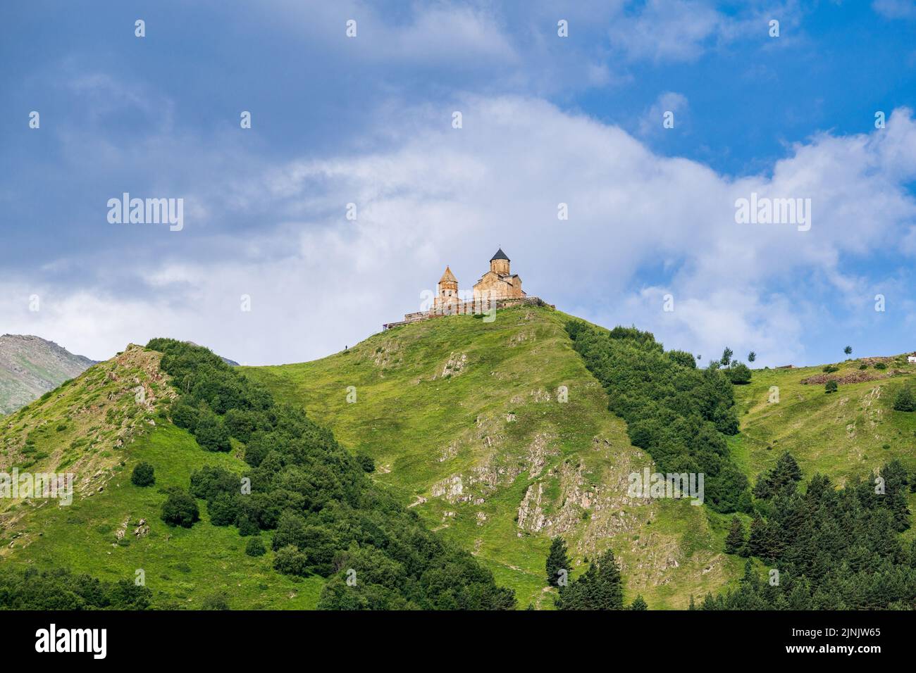 Gergeti Trinity Church in Northern Georgia Stock Photo - Alamy