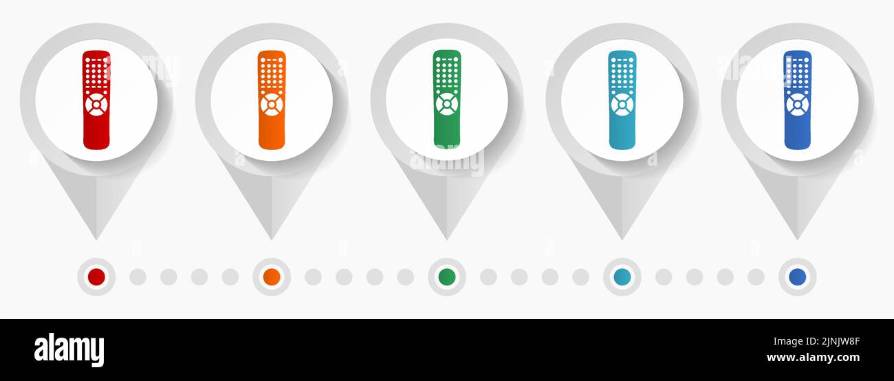 Tv remote control, television concept vector icons, infographic ...