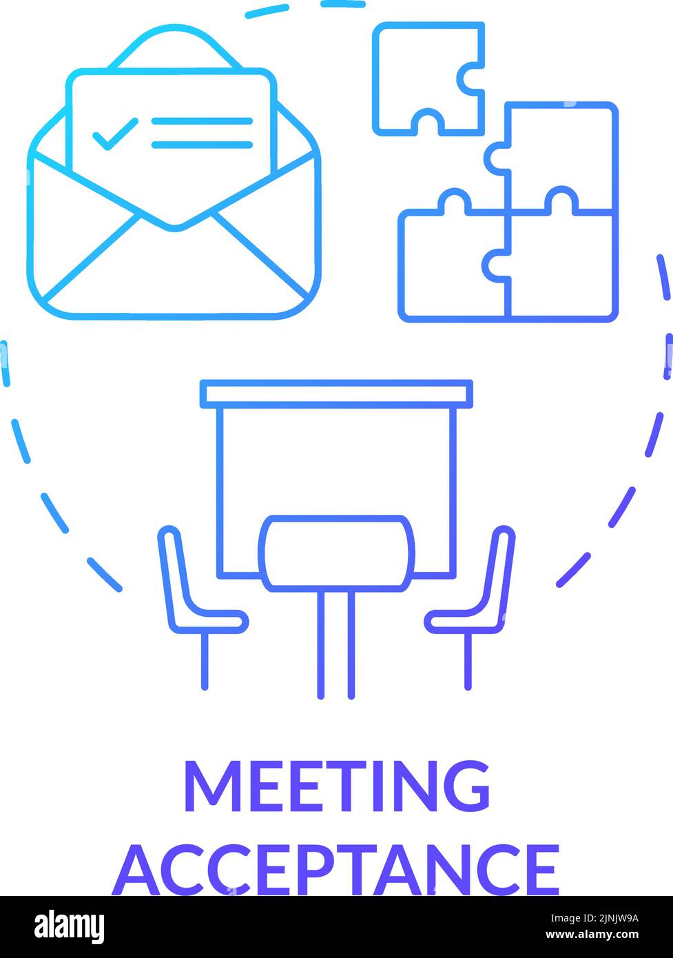 Meeting acceptance blue gradient concept icon Stock Vector Image & Art ...