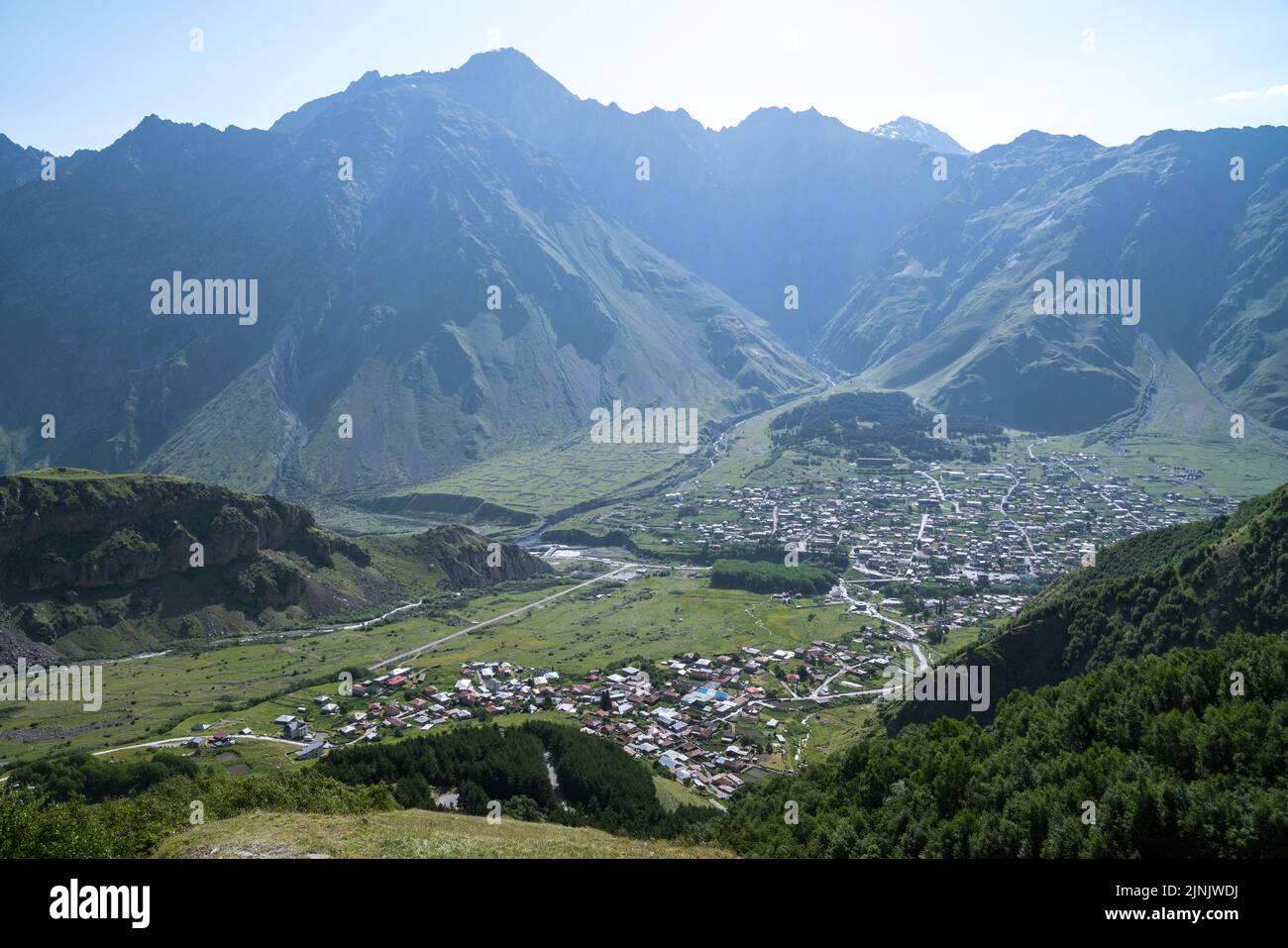 Stepantsminda village in Mtskheta Mtianeti region of Georgia Stock ...