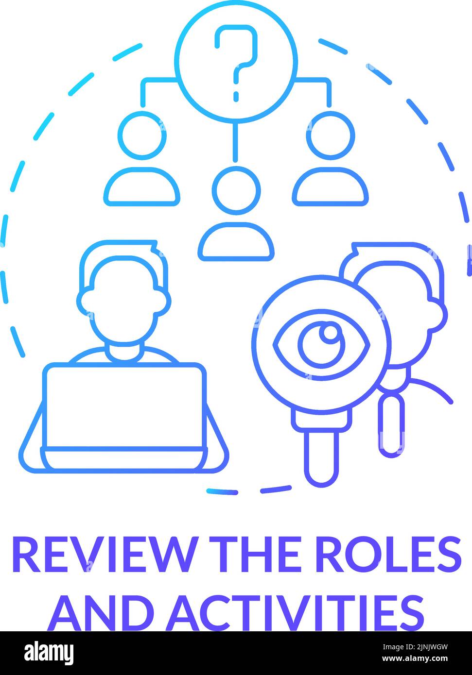 Review roles and activities blue gradient concept icon Stock Vector ...
