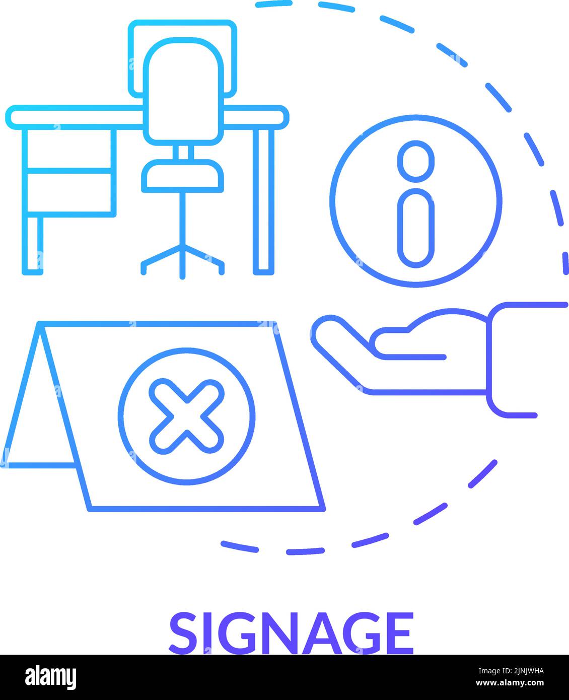 Signage Blue Gradient Concept Icon Stock Vector Image And Art Alamy