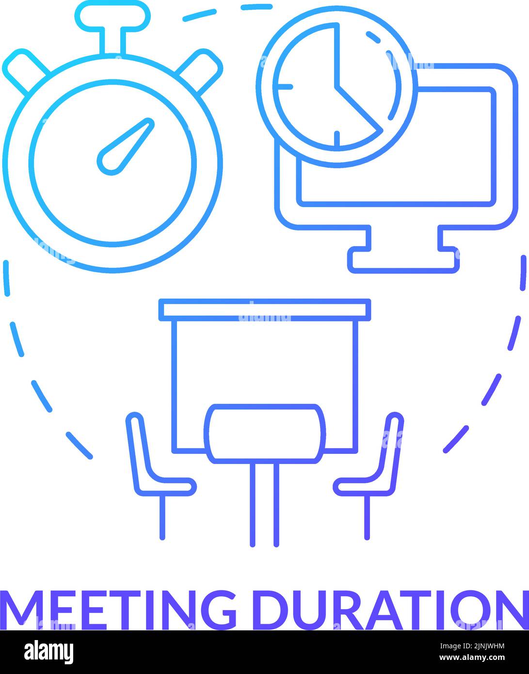 Meeting duration blue gradient concept icon Stock Vector Image & Art ...