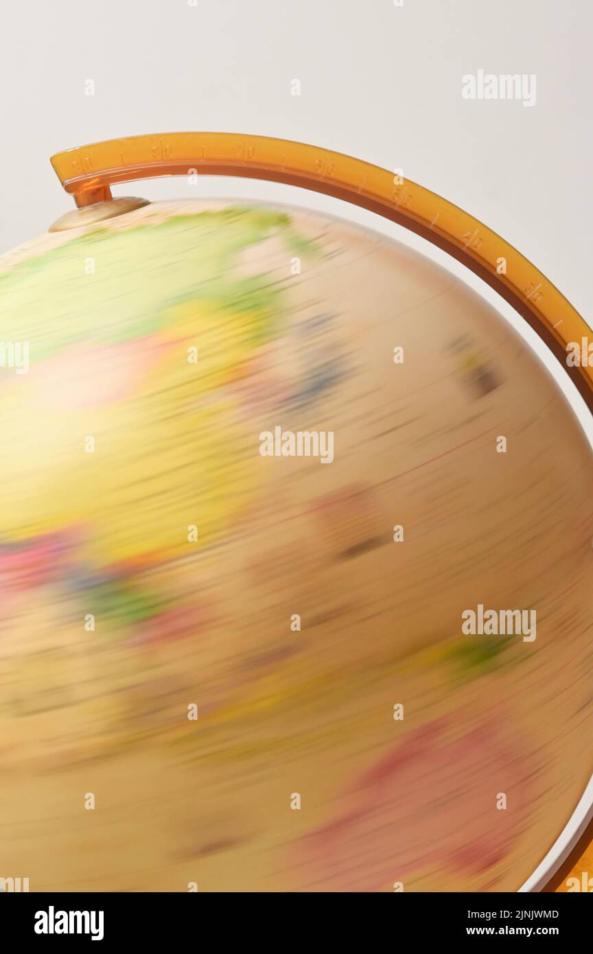 Spinning Colorful World Globe Toy Isolated Stock Photo - Alamy