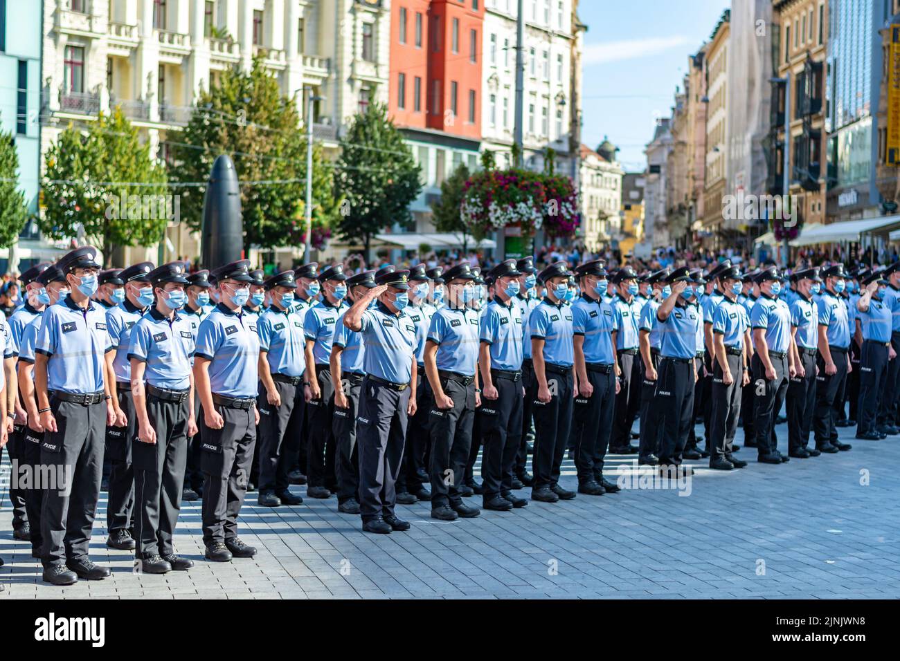 Brno, Czech Republic - 10.9.2021: Young police officers during the ...