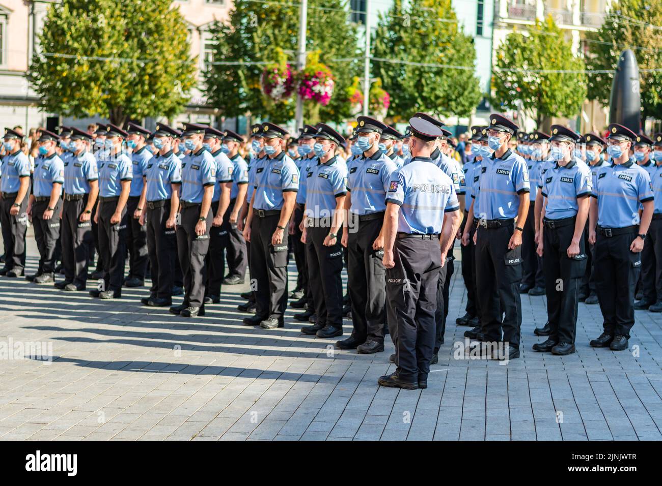 Brno, Czech Republic - 10.9.2021: Young police officers during the ...
