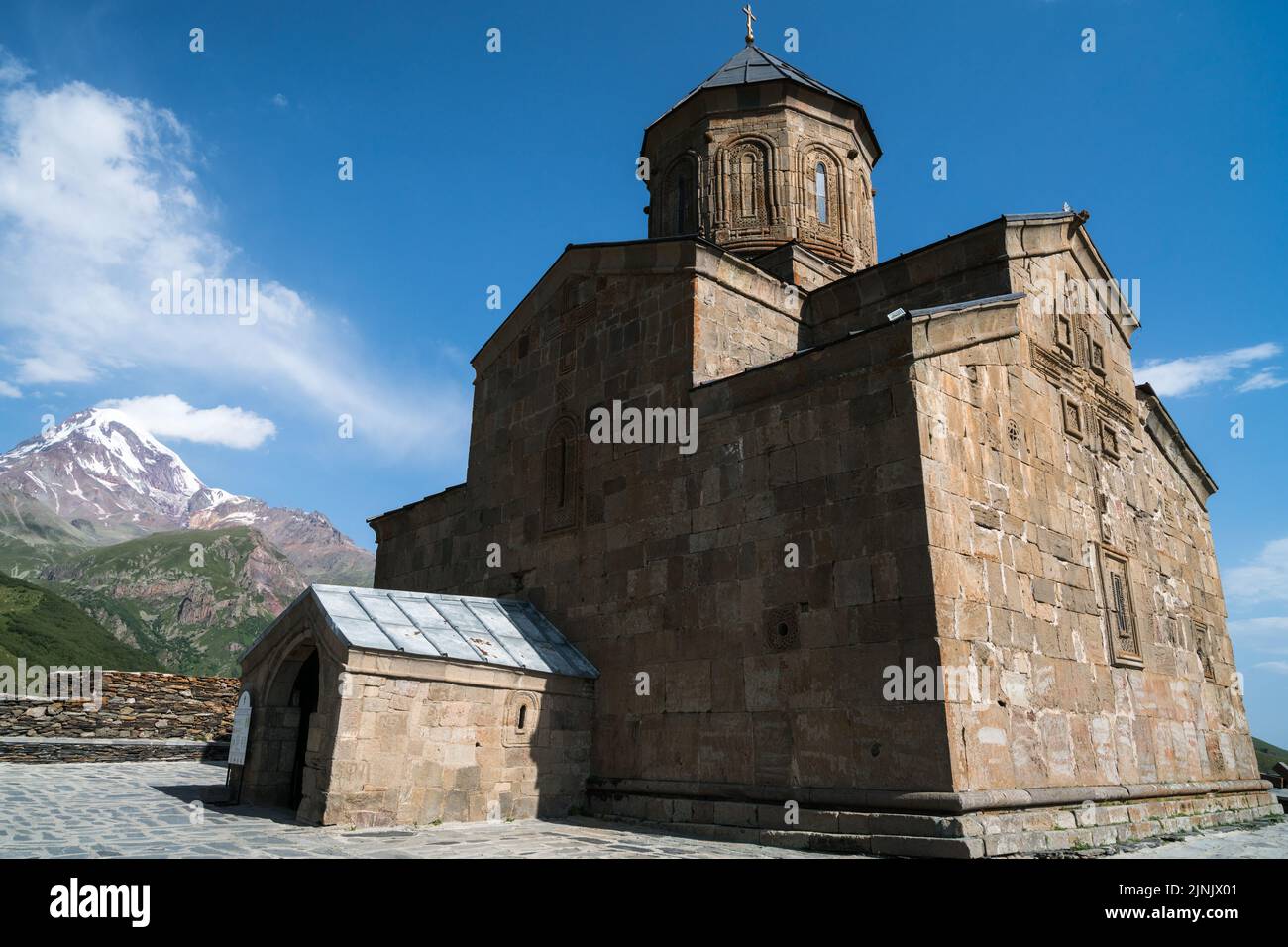 Gergeti Trinity Church in Northern Georgia Stock Photo - Alamy