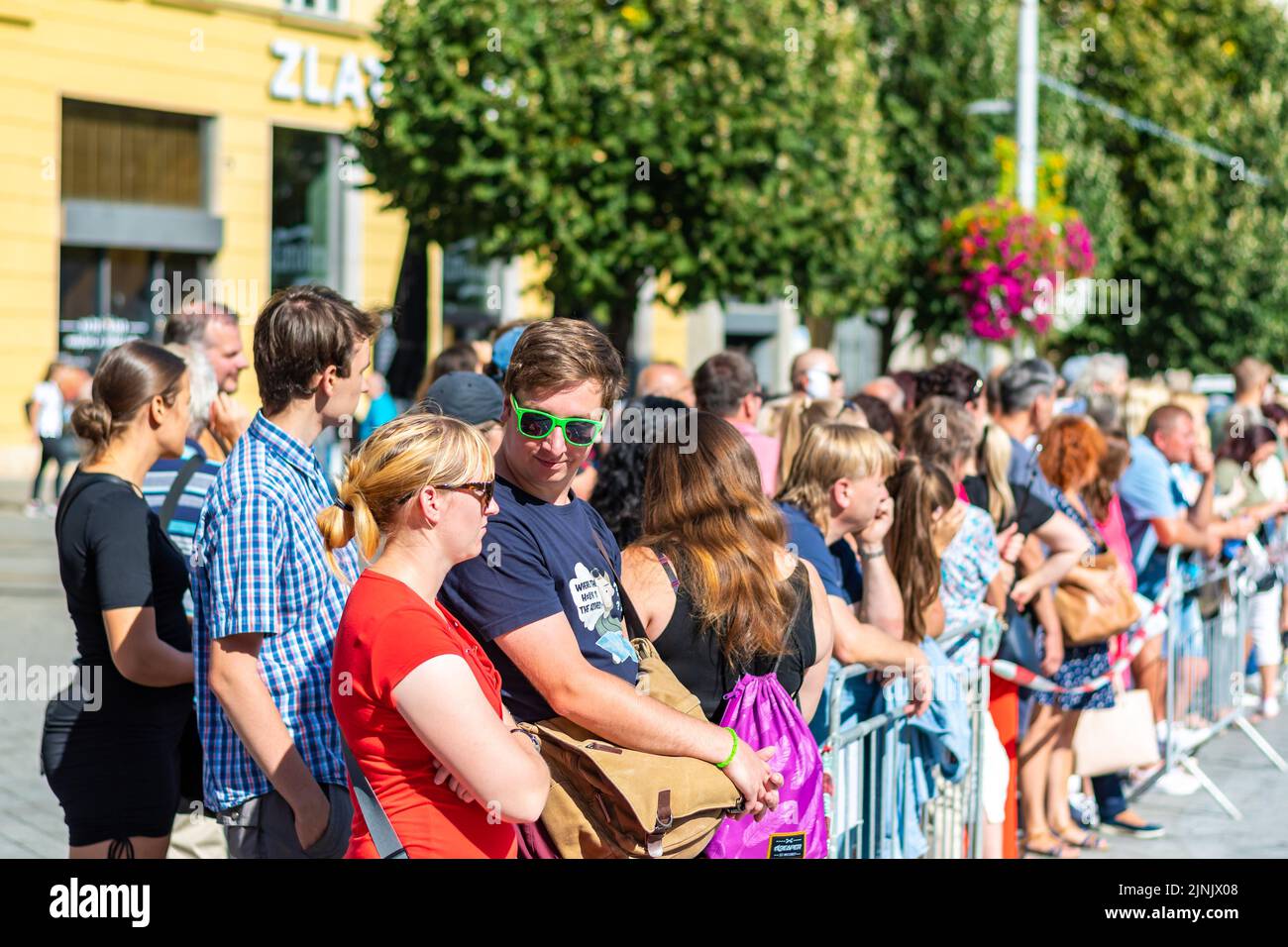 Brno, Czech Republic - 10.9.2021: People are visiting the police ...