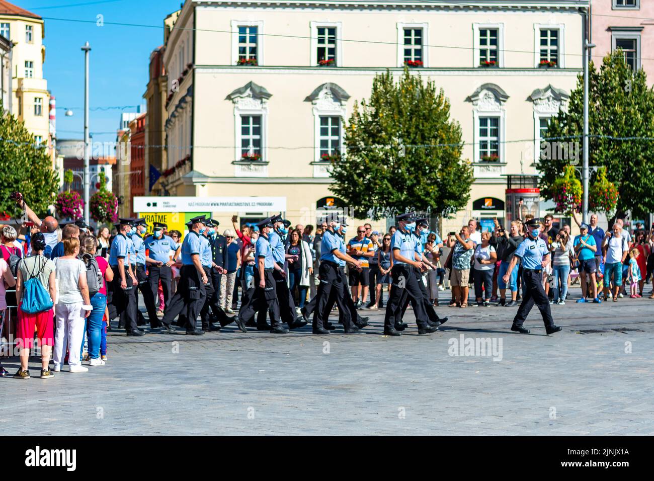 Brno, Czech Republic - 10.9.2021: Young police officers during the ...