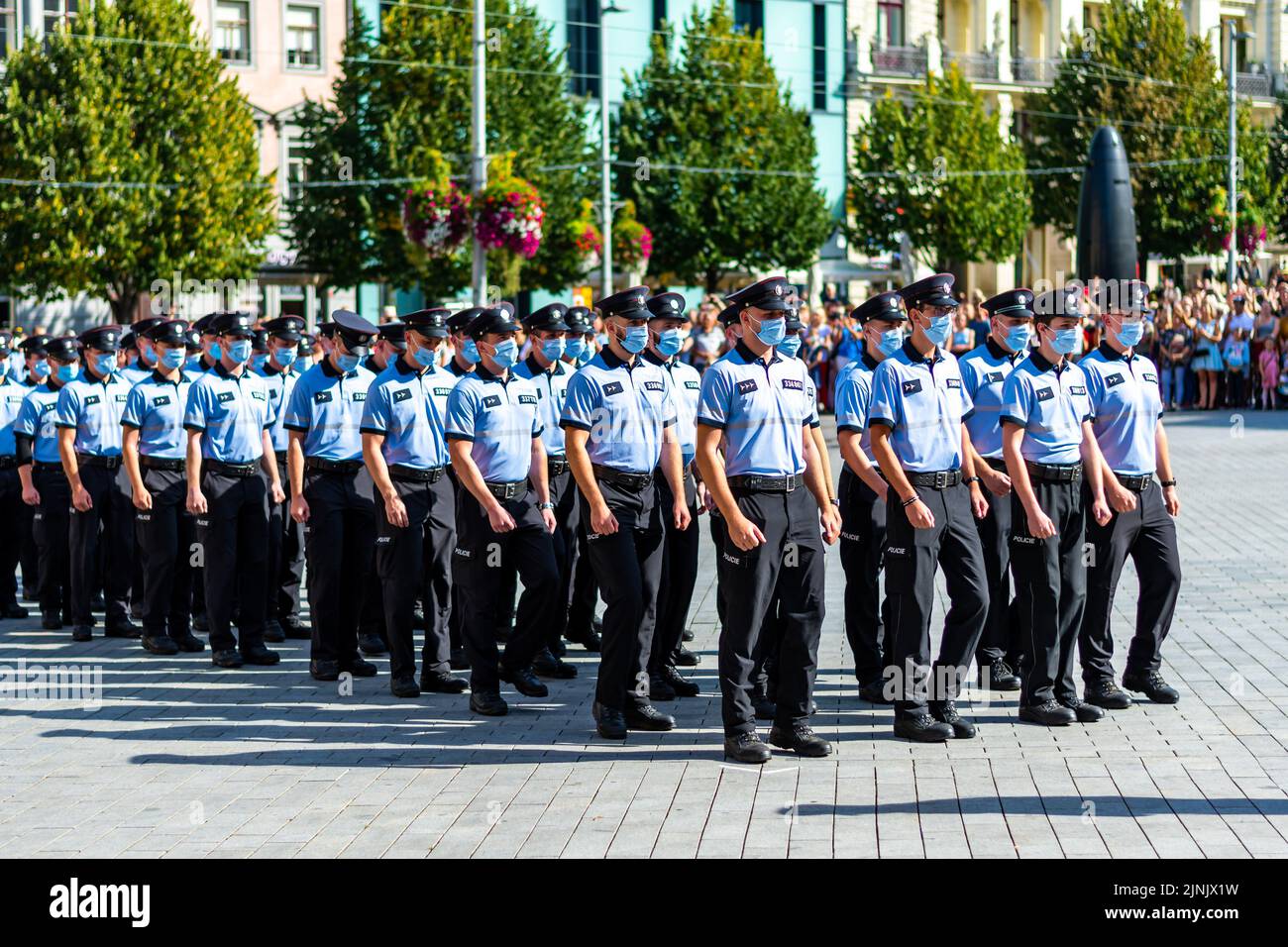 Brno, Czech Republic - 10.9.2021: Young police officers during the ...