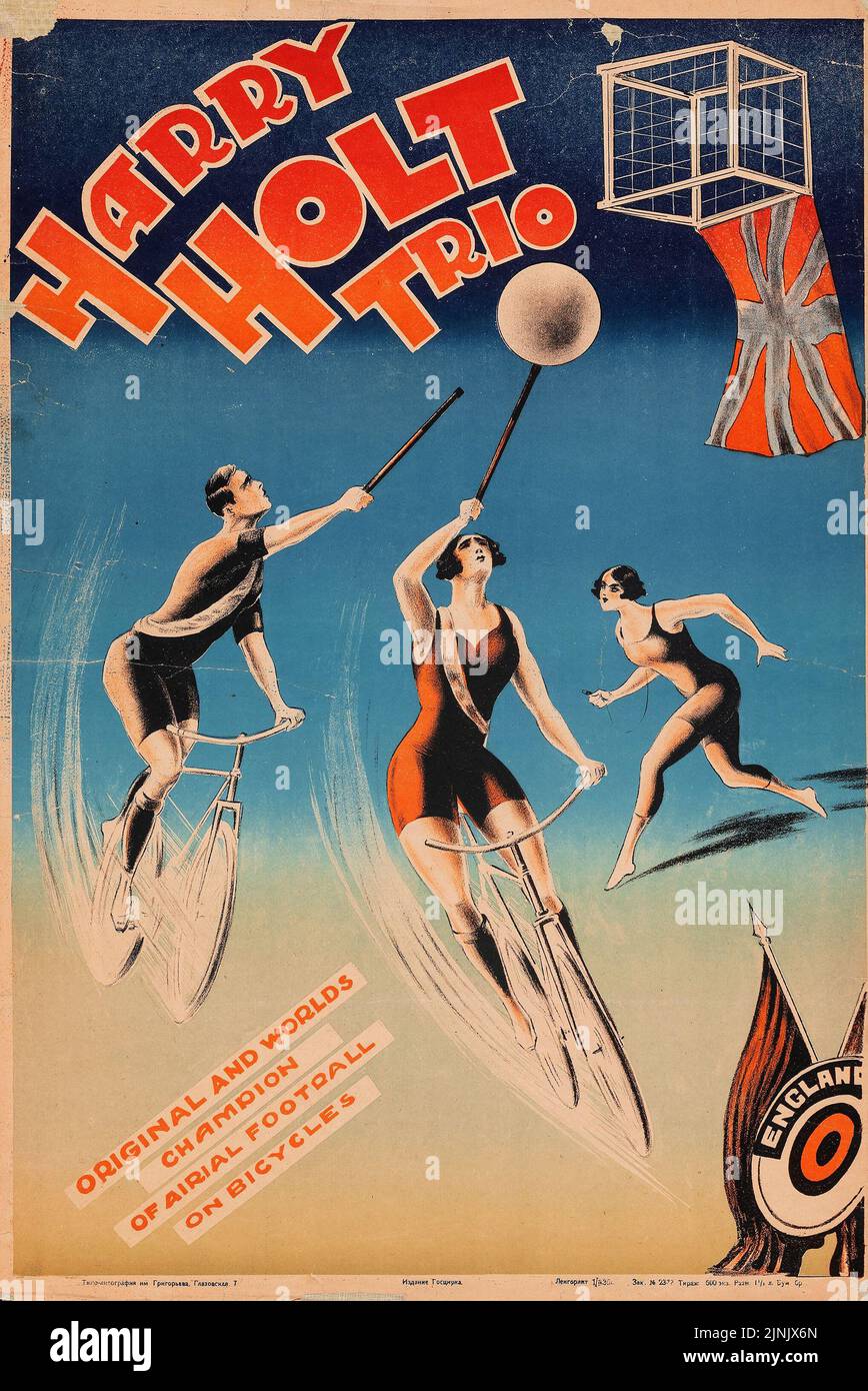 Harry Holt Trio (1930s) Russian film poster Stock Photo - Alamy