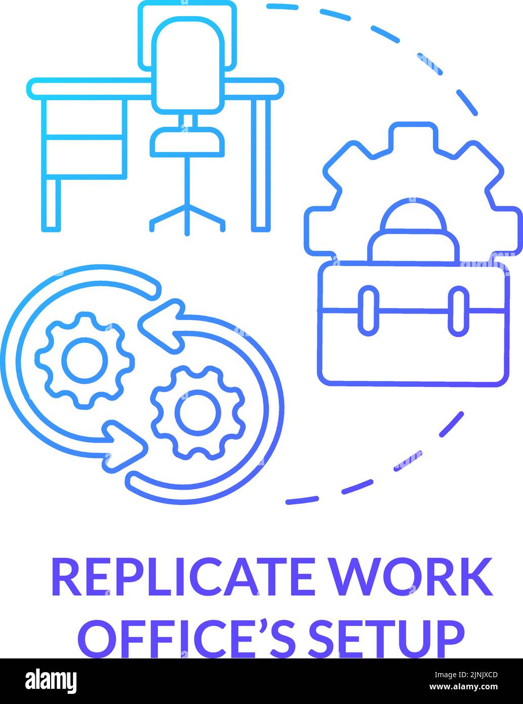 Replicate work office setup blue gradient concept icon Stock Vector Image & Art - Alamy