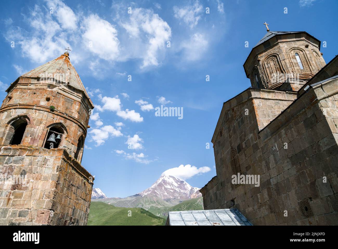 Gergeti Trinity Church in Northern Georgia Stock Photo - Alamy
