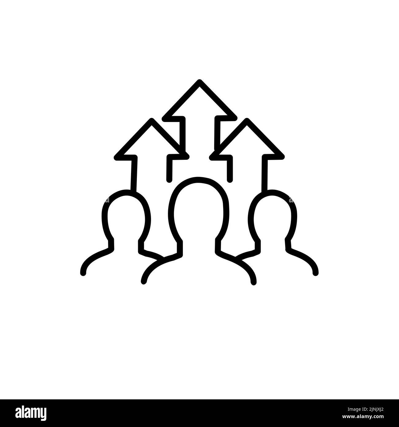 Team growth icon vector set, development illustration sign collection ...