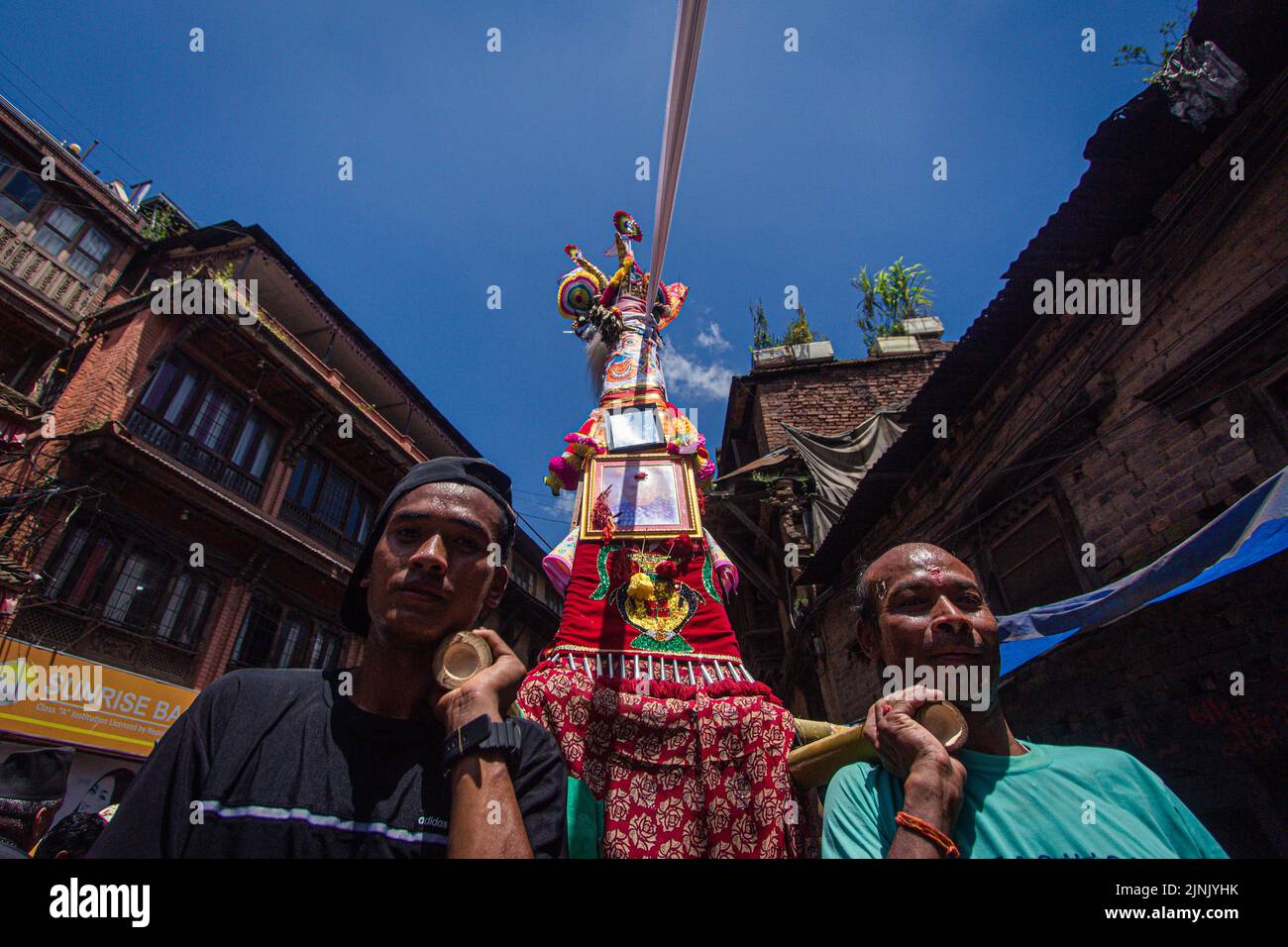 Bhaktapur, Bagmati, Nepal. 12th Aug, 2022. Local from Bhaktapur ...