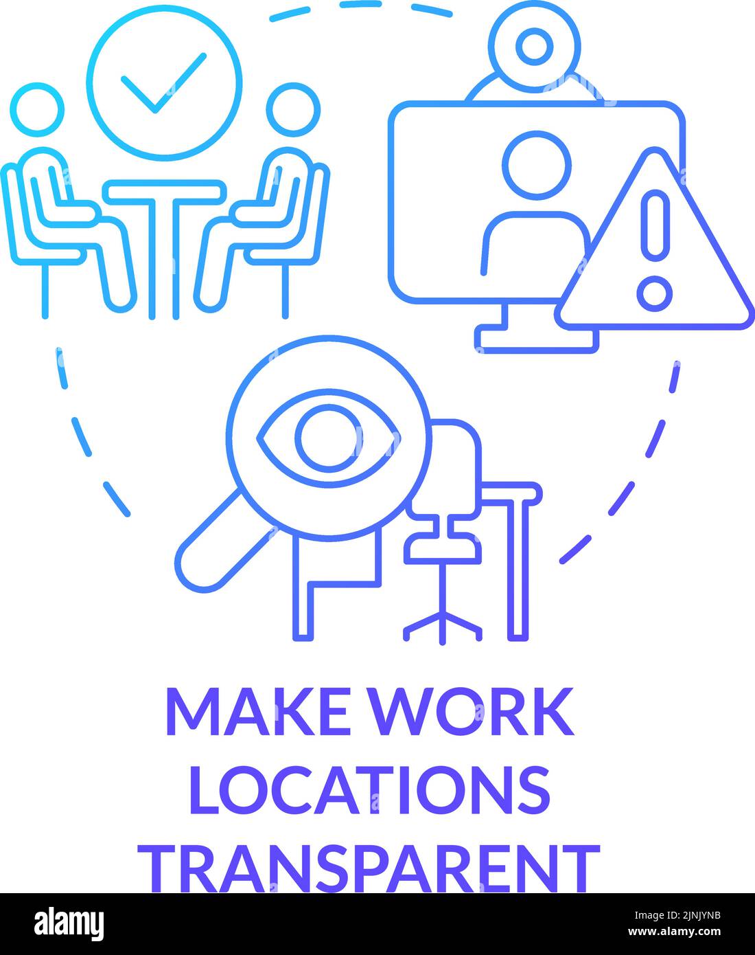 Make work locations transparent blue gradient concept icon Stock Vector ...