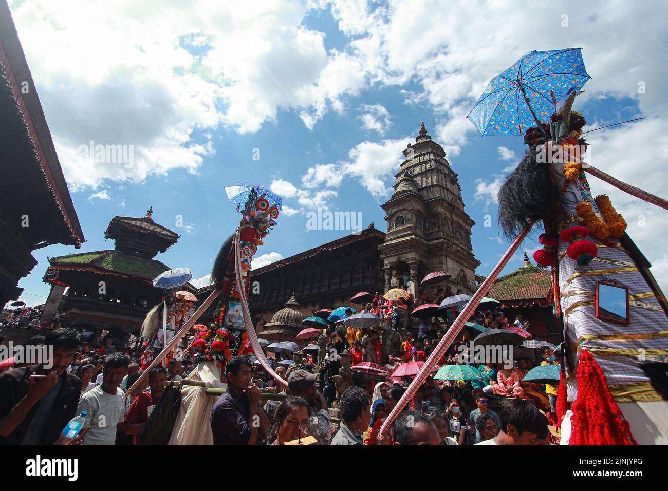 Bhaktapur, Bagmati, Nepal. 12th Aug, 2022. Local from Bhaktapur ...