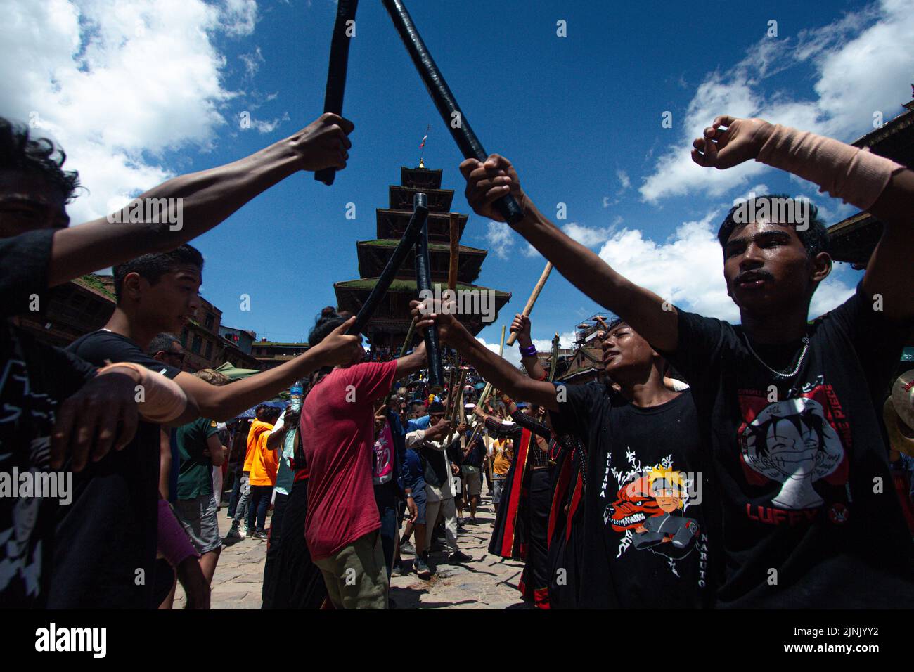 Bhaktapur, Bagmati, Nepal. 12th Aug, 2022. Local from Bhaktapur ...