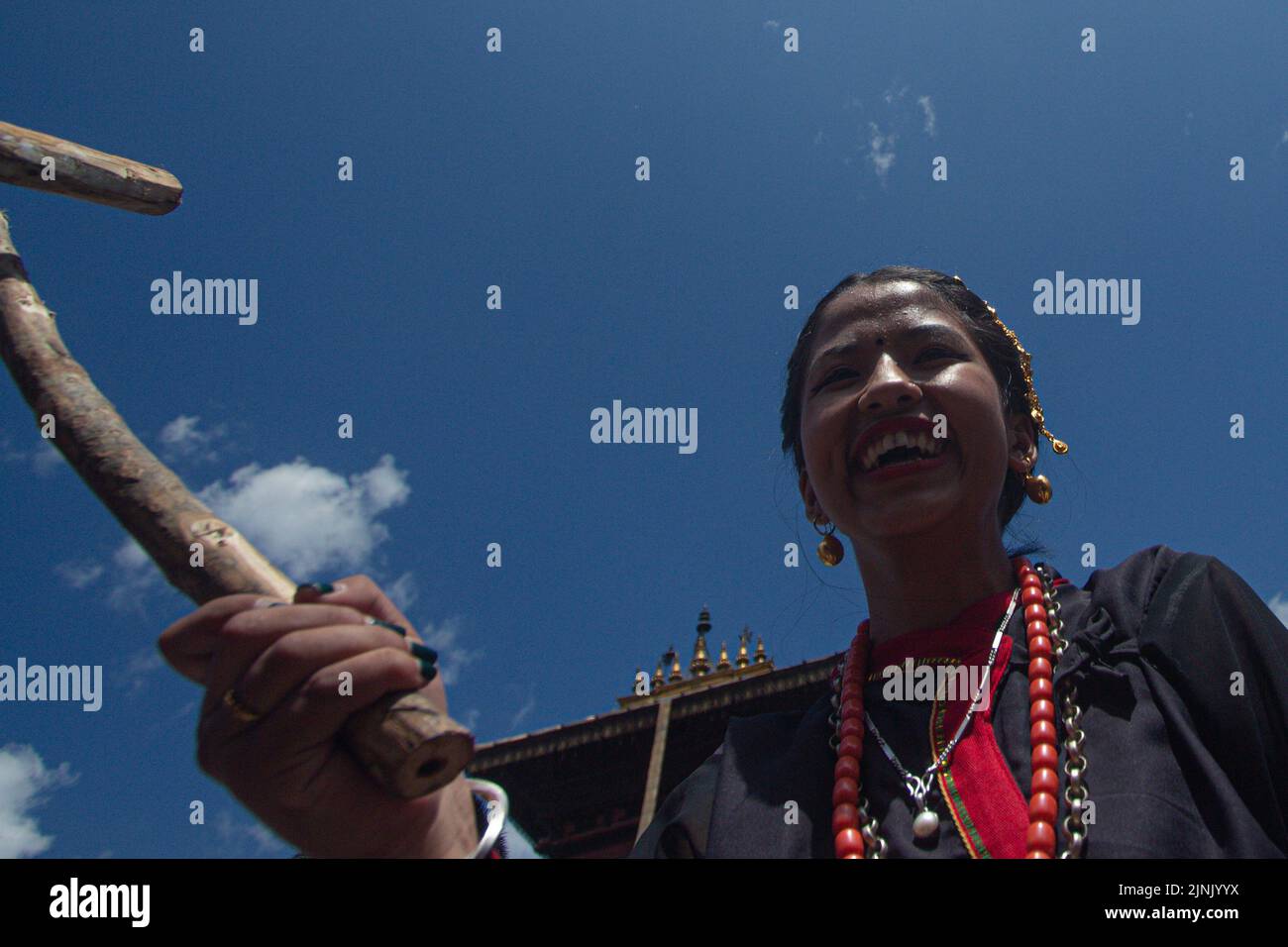 Bhaktapur, Bagmati, Nepal. 12th Aug, 2022. Local from Bhaktapur ...
