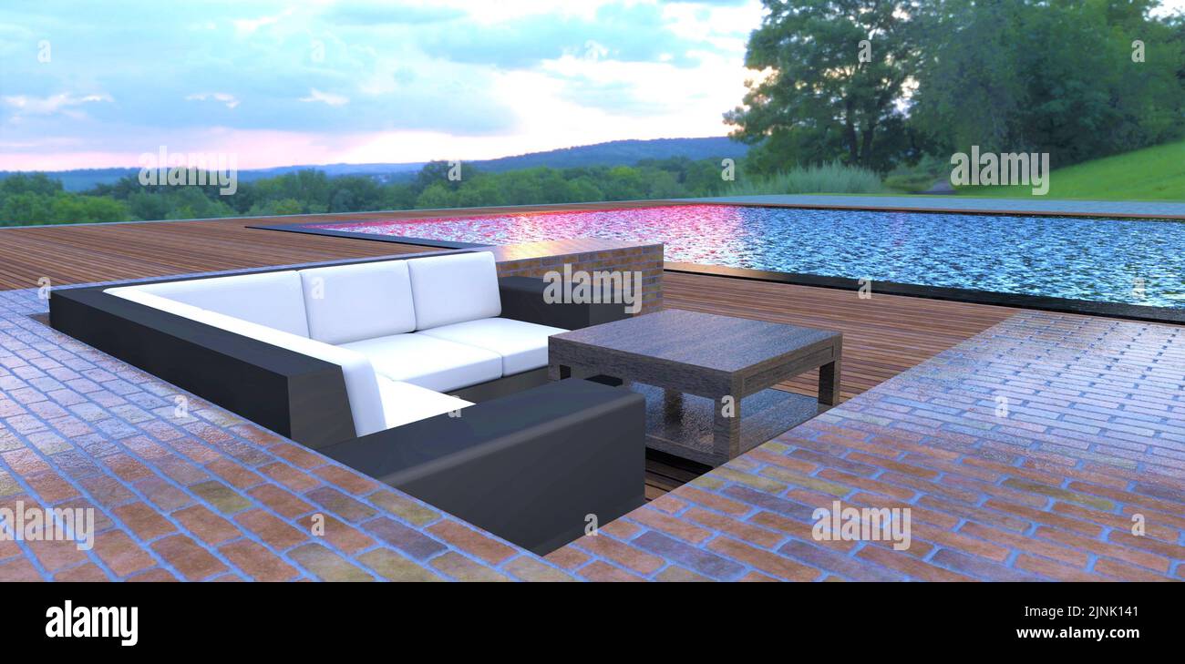 Wonderful little patio near the pool in a country villa. Wonderful view ...