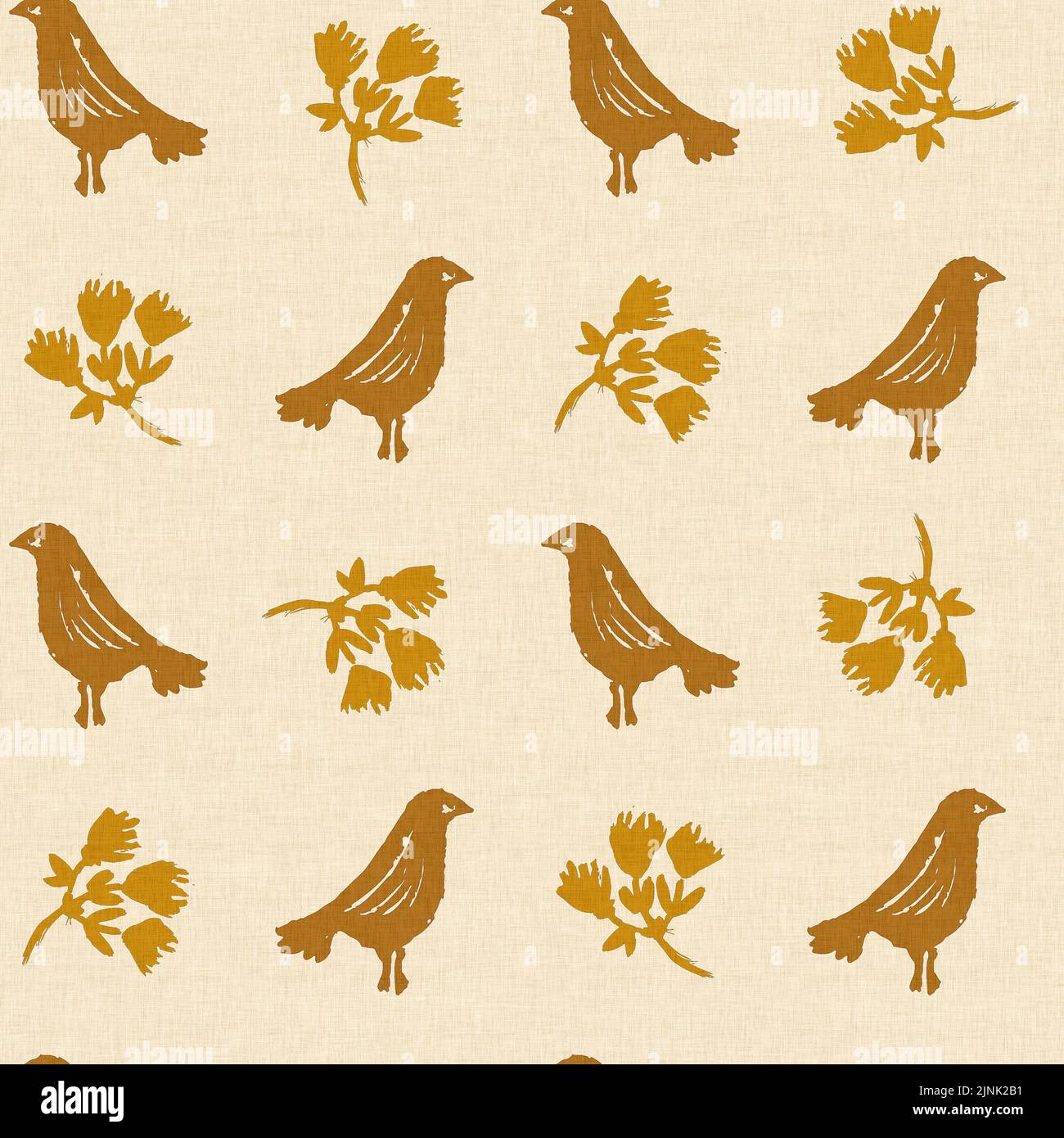 Gender neutral bird in sky seamless raster background. Simple whimsical ...